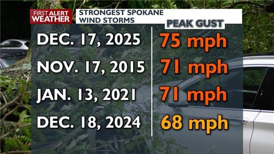 Winds exceed 80 mph in the Inland NW, knocking down trees and power ...