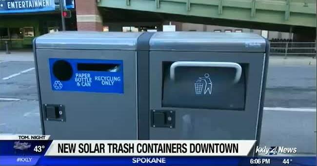 City installs new high-tech trash cans downtown Spokane | Local News ...