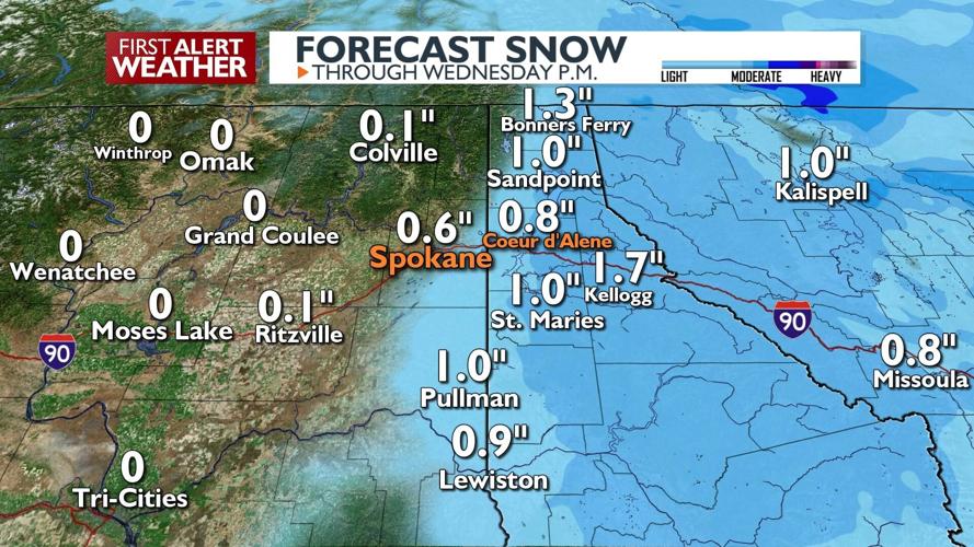 Snow overnight for a slick Wednesday morning commute | Forecast | kxly.com