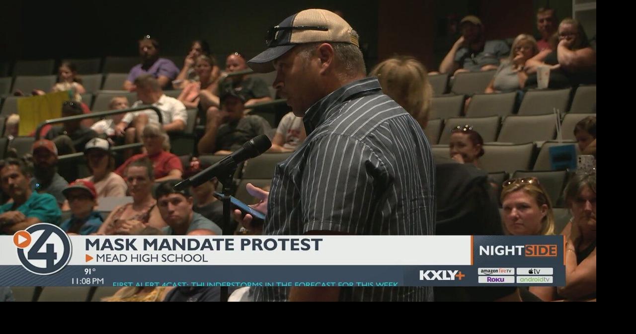 Mead parents and students gather to protest mask mandates | Education ...