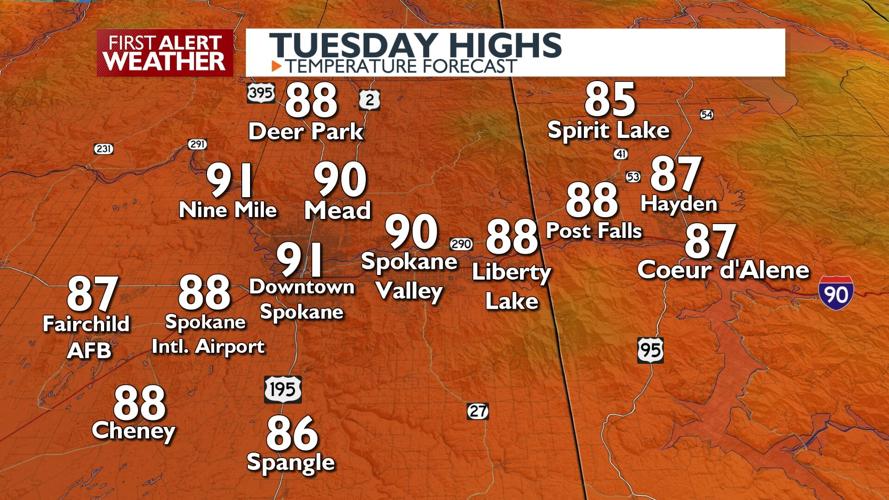 Get ready for a BIG change! Highs in the upper 80s Tuesday before a 20 ...