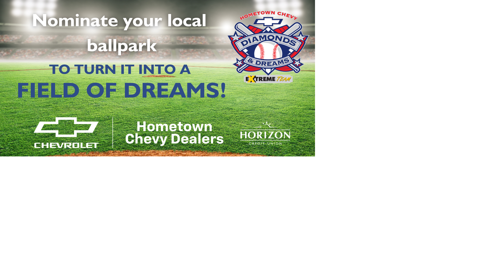 Hometown Chevy 2024 Diamonds and Dreams Field Makeover | Contest ...