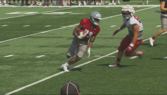 Defense, Running backs shine in first WSU scrimmage | Sports | kxly.com