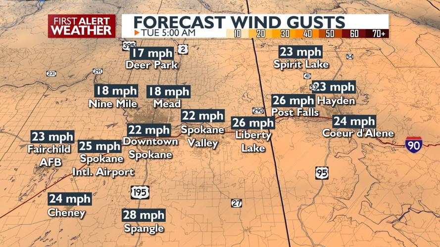 ☂More rain Monday night and Tuesday, plus it's going to get windy ...