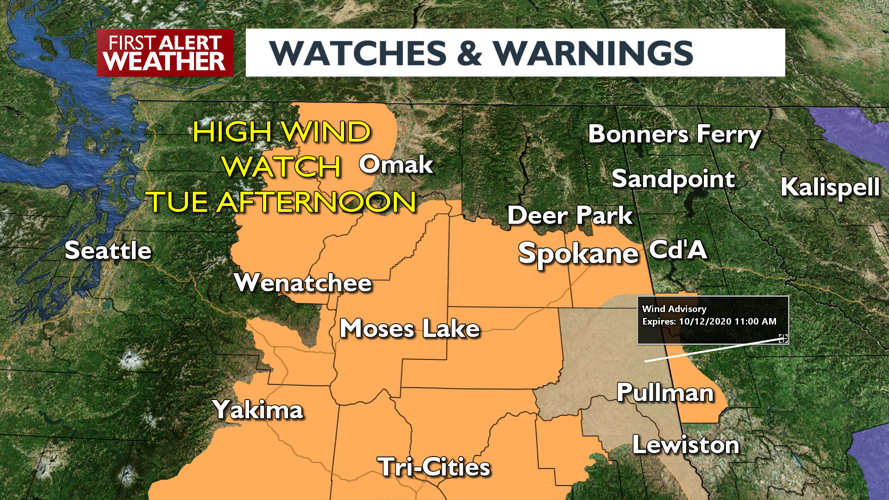 A breezy start with high wind watch Tuesday – Mark | Forecast | kxly.com