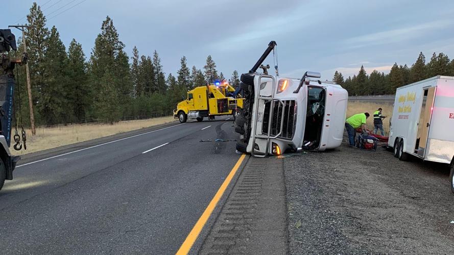 Rollover semi crash blocking EB I-90 one mile east of Tyler exit now ...