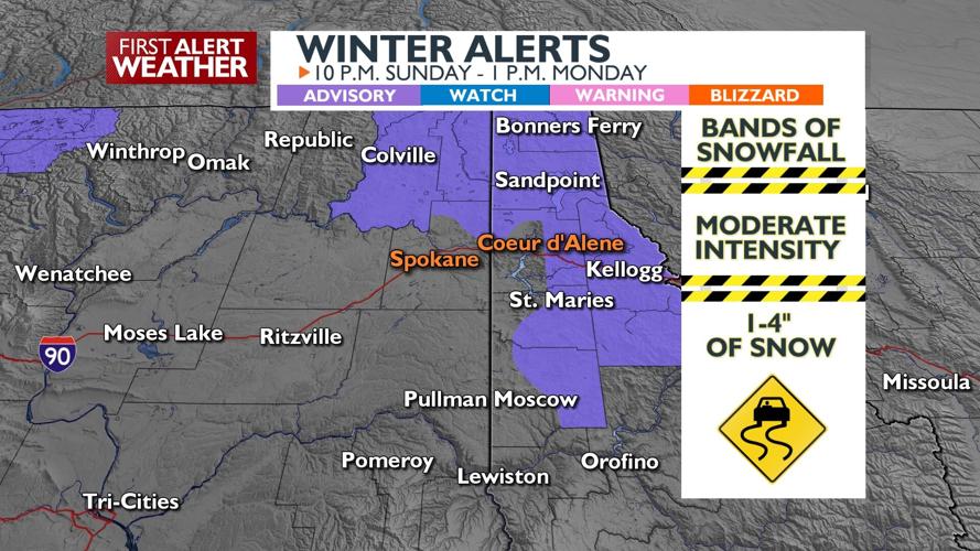 ️Tracking snow: 1 - 2" in Spokane & Coeur d'Alene by the Monday morning ...