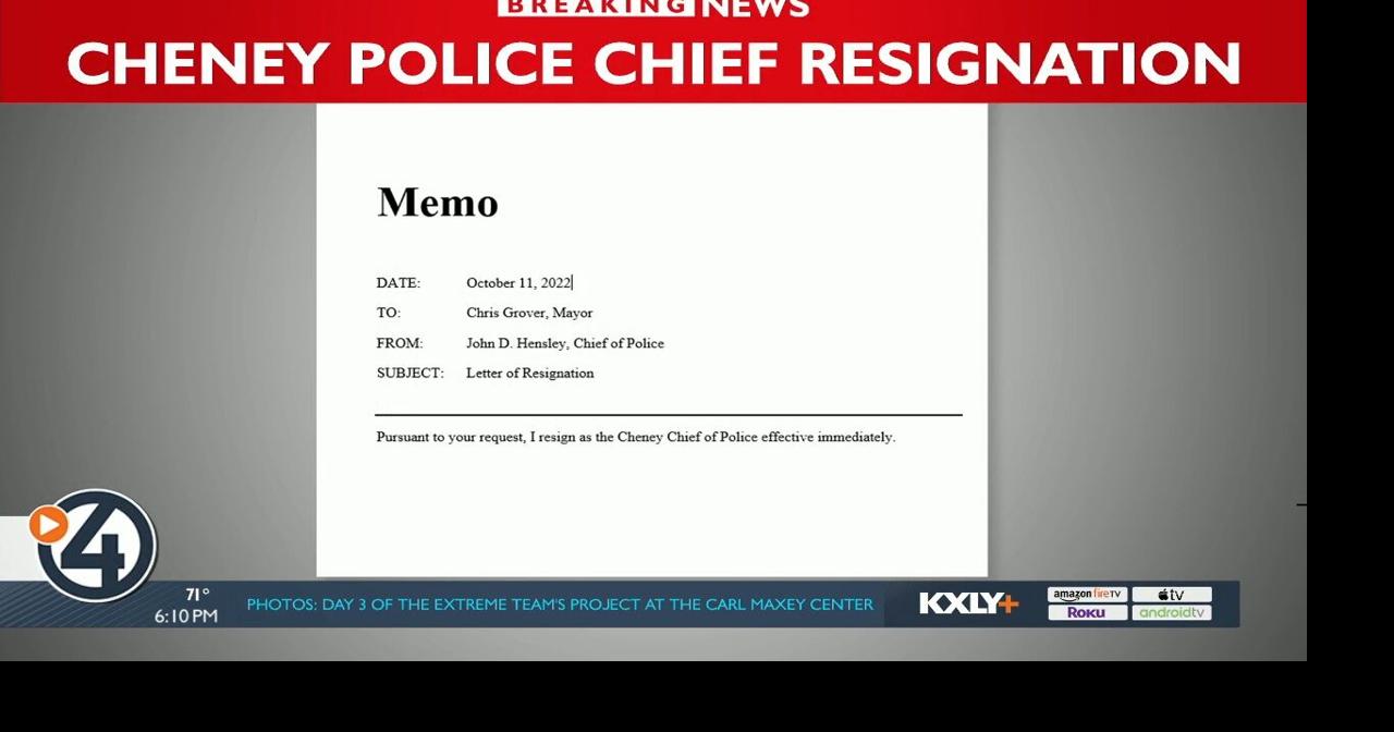 Cheney Police Chief John Hensley resigns from role | Local News | kxly.com