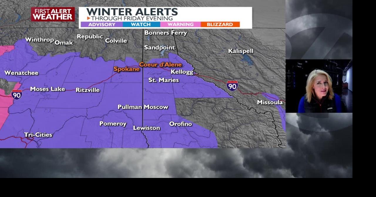 ️FORECAST UPDATE: Only up to 1" of snow for Friday morning commute in Spokane - Kris | Weather ...