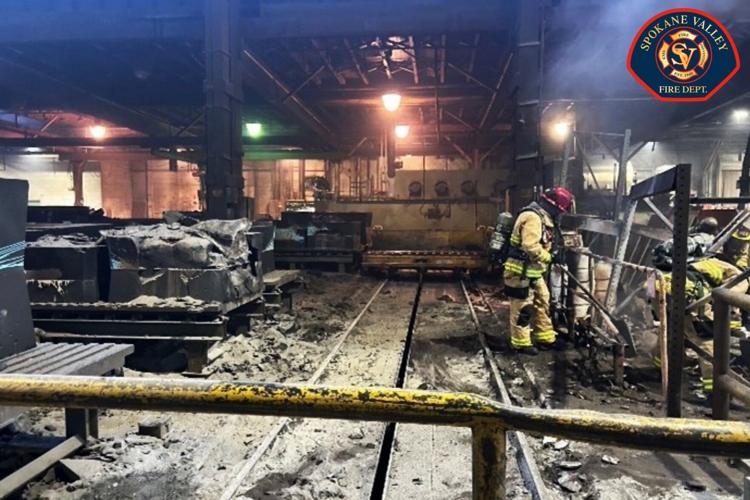 Firefighters respond to fire inside metal foundry at Spokane Industrial ...