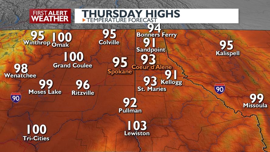 ☀️Cooler weather on the way for Thursday, but with highs in the mid 90s ...