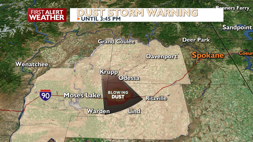 Dust Storm Warning issued along I-90 west of Ritzville | Eastern ...