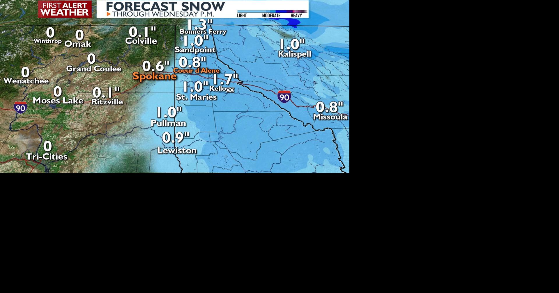 Light snow will arrive just in time for a slick Wednesday morning ...