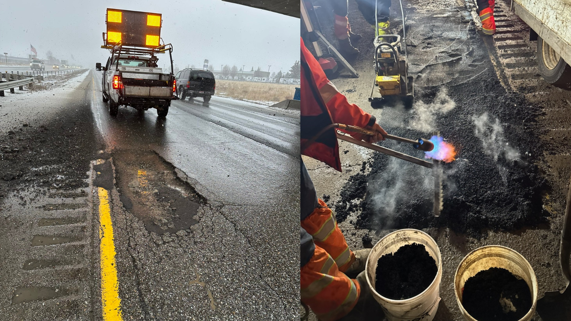 I-90 closed at Barker in Spokane Valley as crews pave over 'giant ...