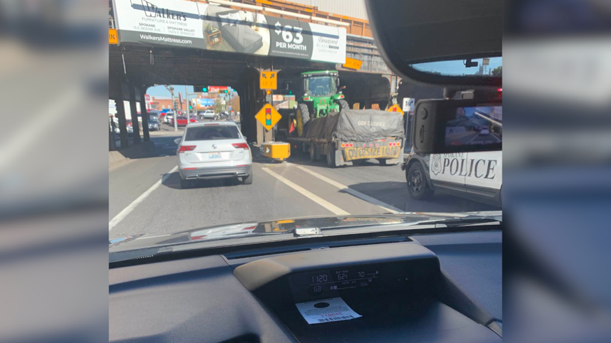 WATCH: Semi-truck stuck under Sprague overpass at Division | News ...