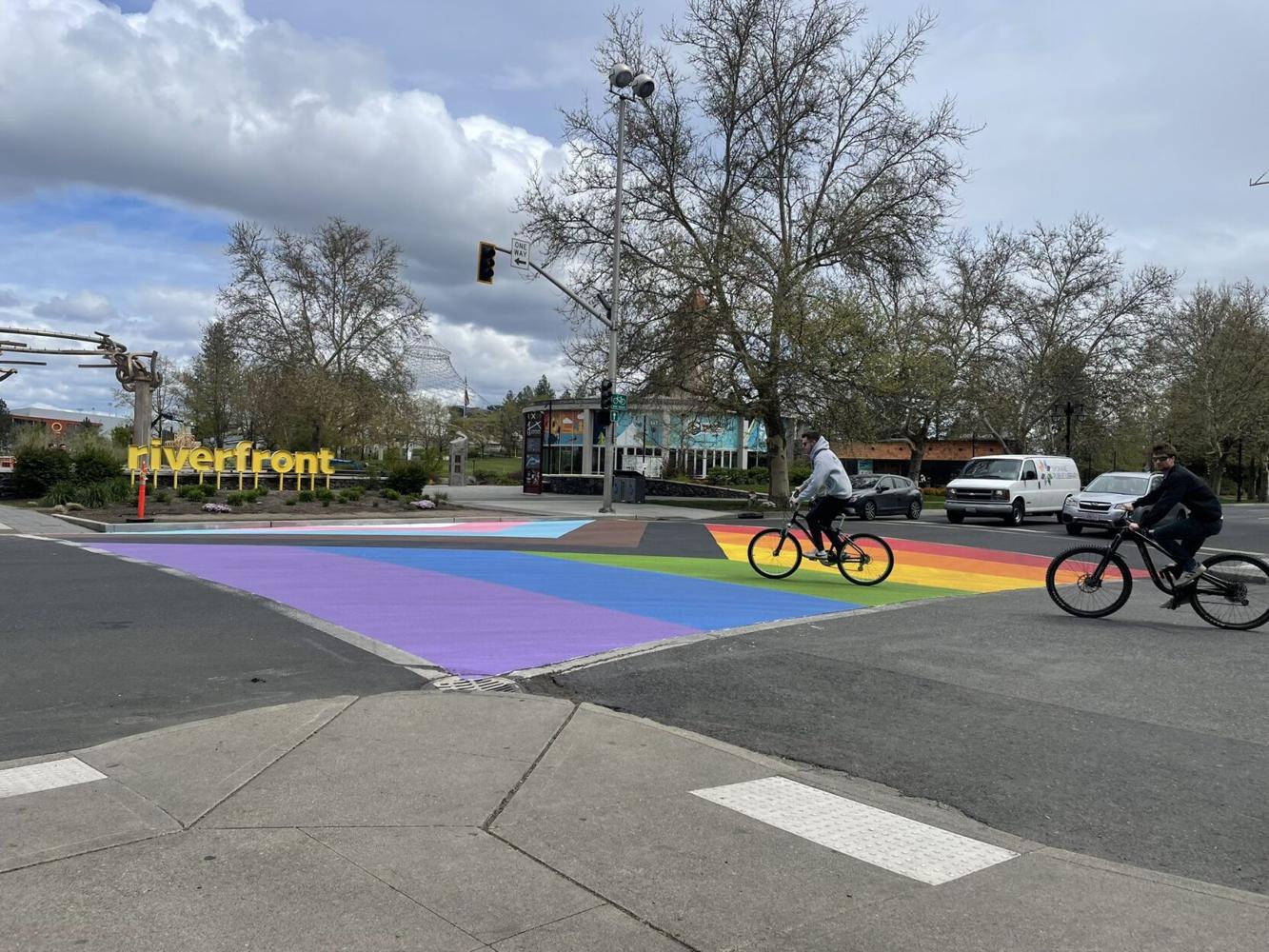 Pride crosswalk revitalized in Downtown Spokane | News | kxly.com