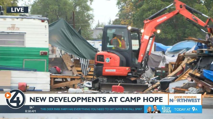 WSDOT clearing out excess trash to set up fences around Camp Hope ...
