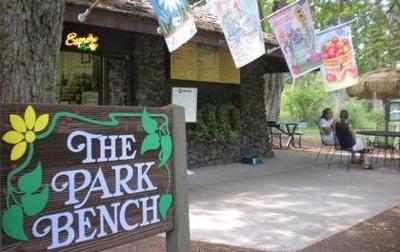 park bench cafe