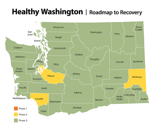 WA Dept. of Health to evaluate which counties move back to Phase 2 on ...