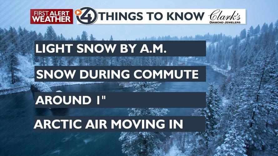 Light snow will arrive just in time for a slick Wednesday morning ...