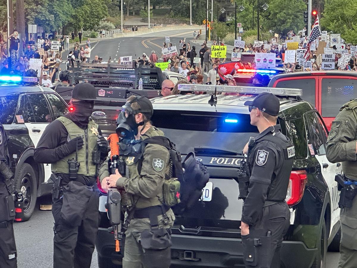 More than 30 arrested in ICE protest in downtown Spokane, mayor and ...