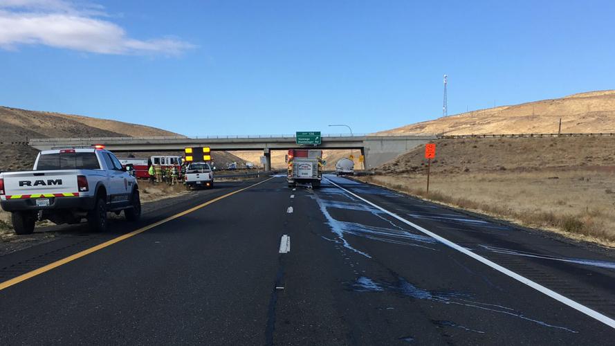 Crews clean up fuel tanker spill that closed lanes of I-90 near Vantage ...