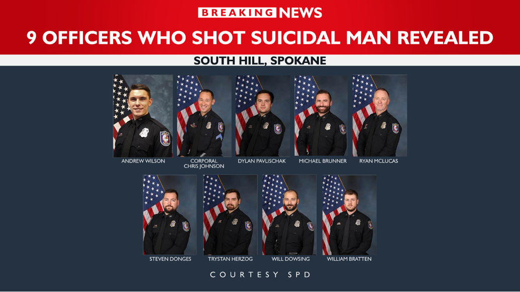 Nine Spokane Police officers who shot man on South Hill identified ...