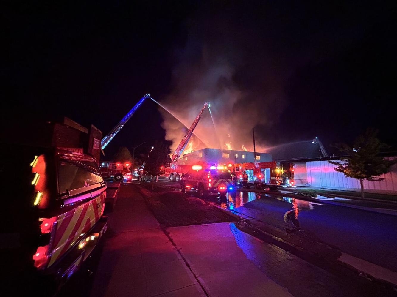 Firefighters battle large warehouse fire east of downtown Spokane ...
