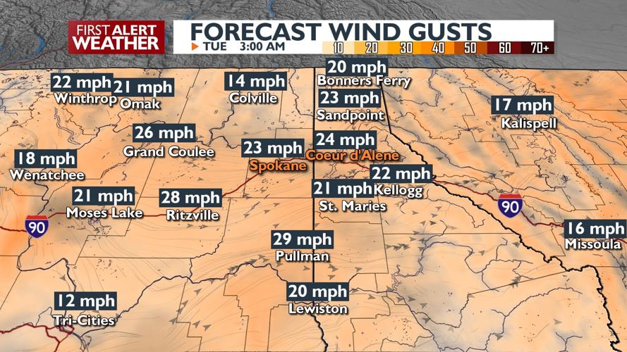 🍃Gusty Monday night winds of up to 35 mph bringing cooler weather for ...