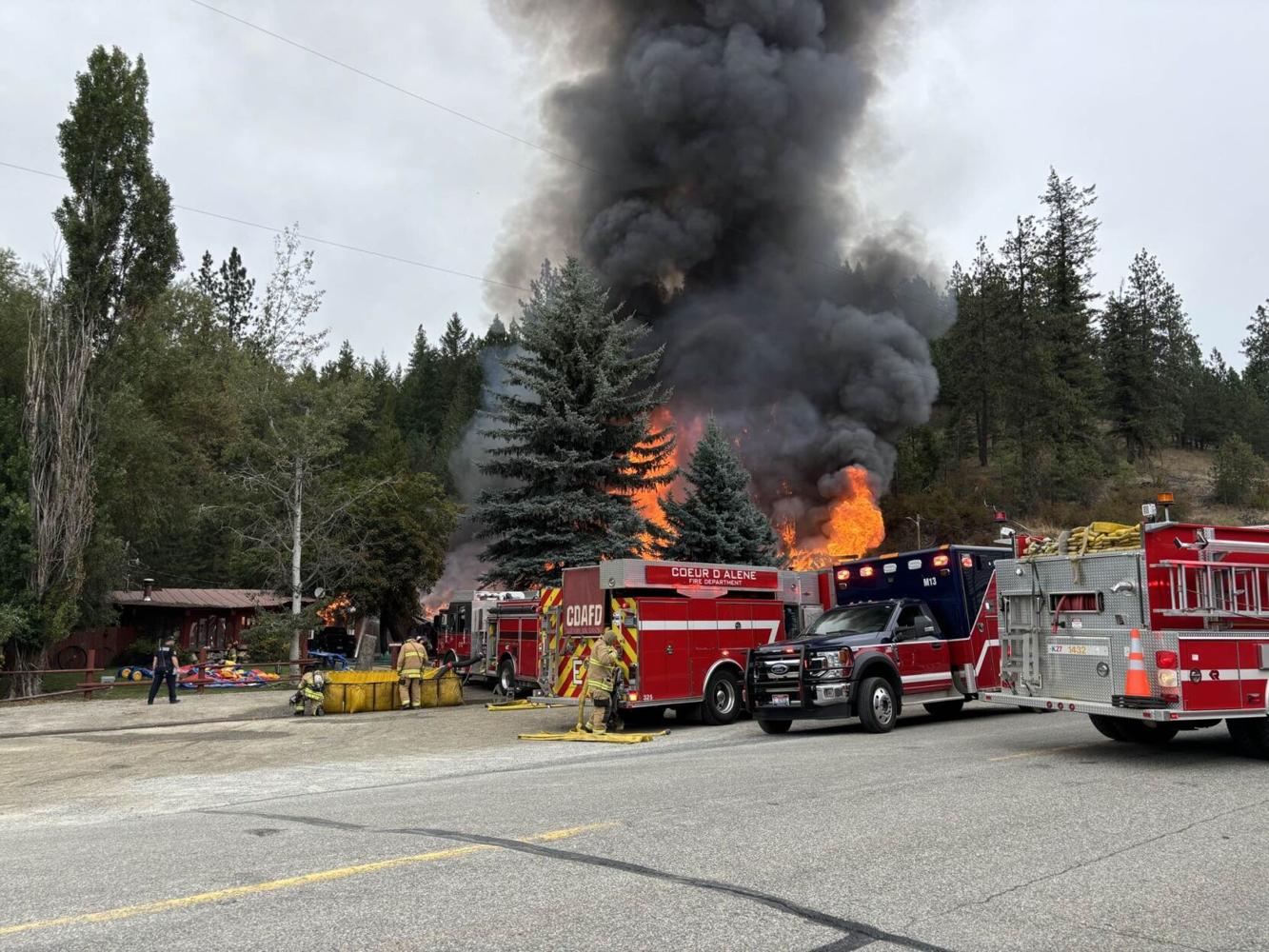 Fire destroys Wolf Lodge Inn near Coeur d'Alene, three firefighters ...