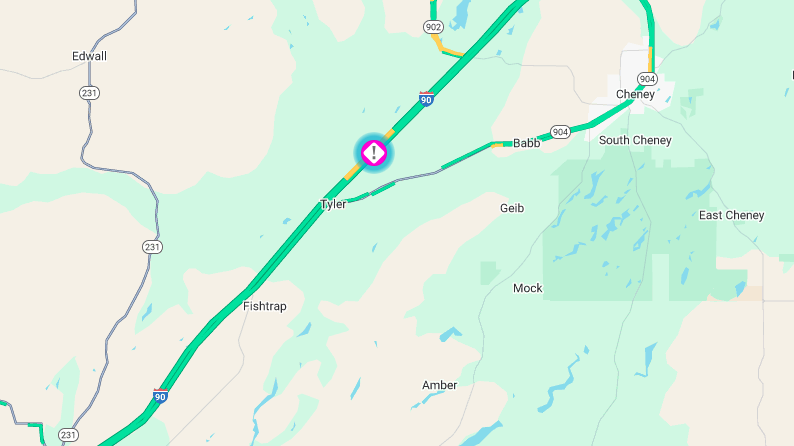 Rolled utility truck cleared on I-90 near Cheney | News | kxly.com