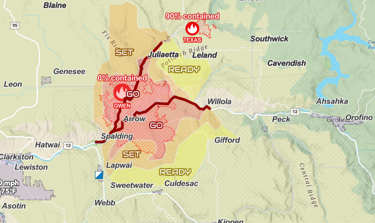 Gwen Fire east of Lewiston grows overnight | News | kxly.com