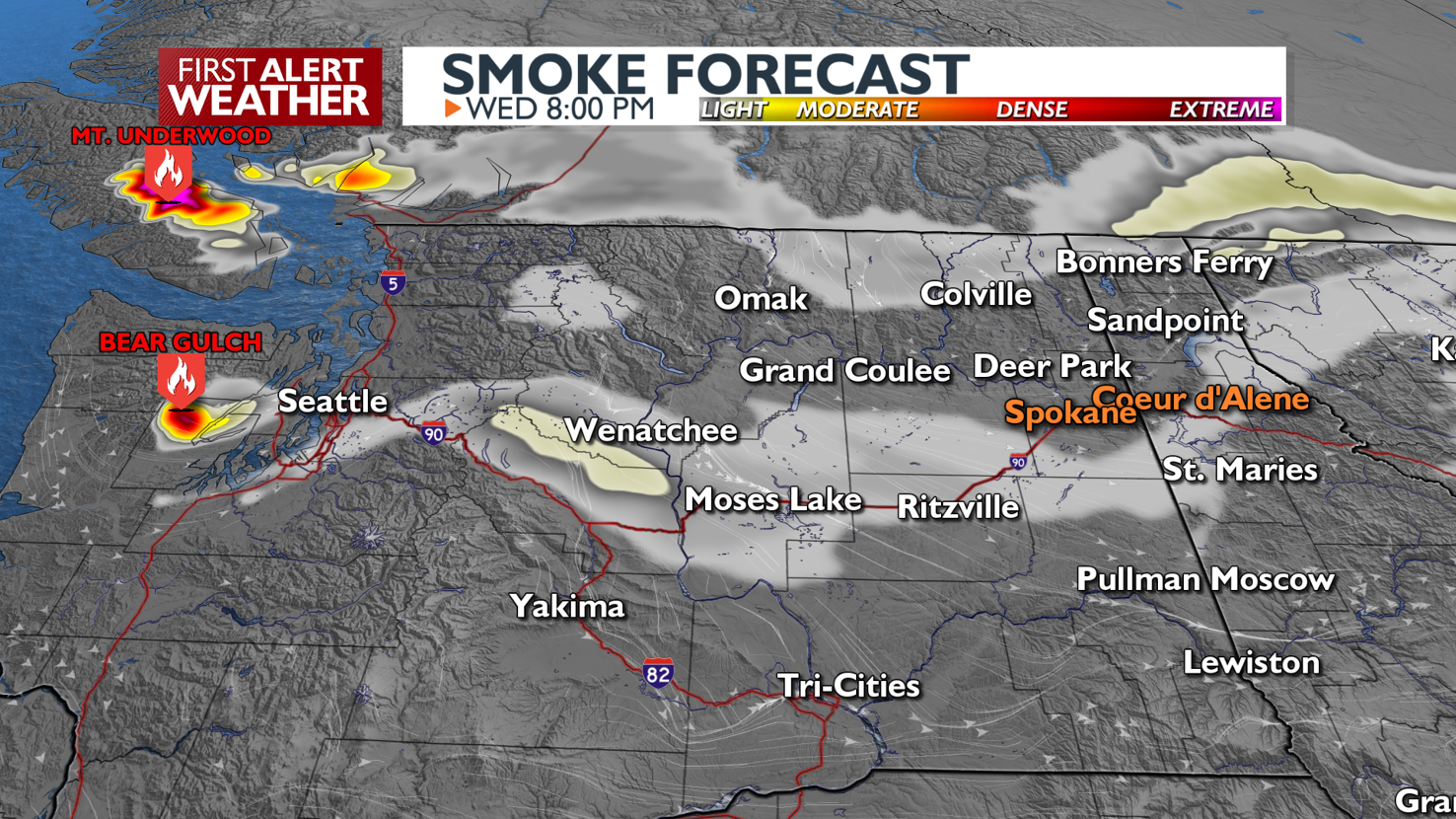 Smoke spreading over Spokane from western Washington | Local News ...