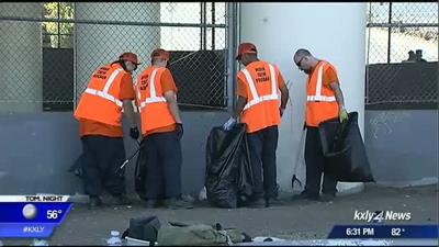 Inmates help pick up garbage left by homeless on city streets | Local ...