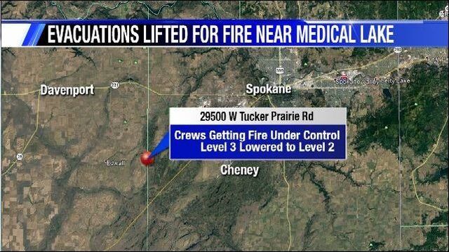 Evacuations lifted, containment grows on fire west of Medical Lake ...
