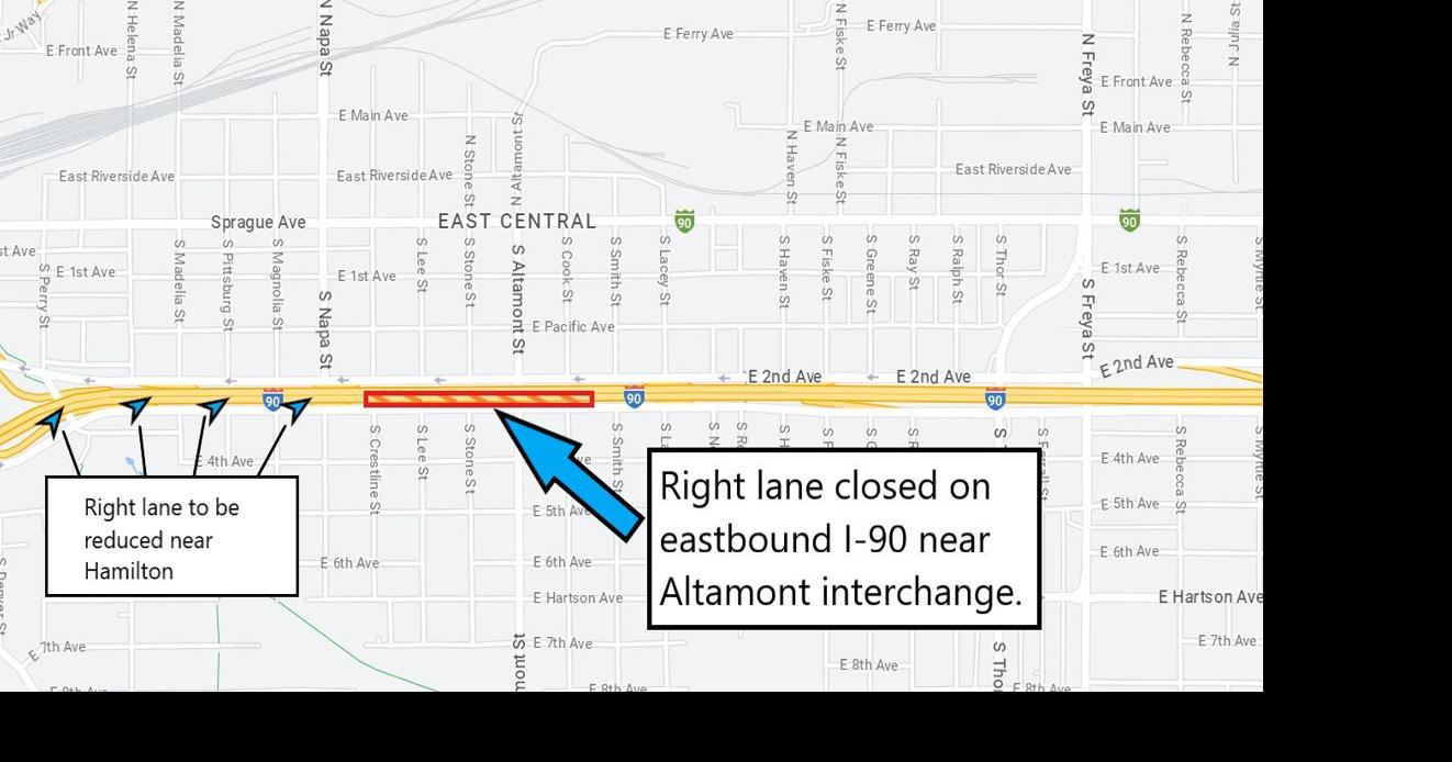 TRAFFIC ALERT: WSDOT closing right lane of Eastbound I-90 at Altamont ...