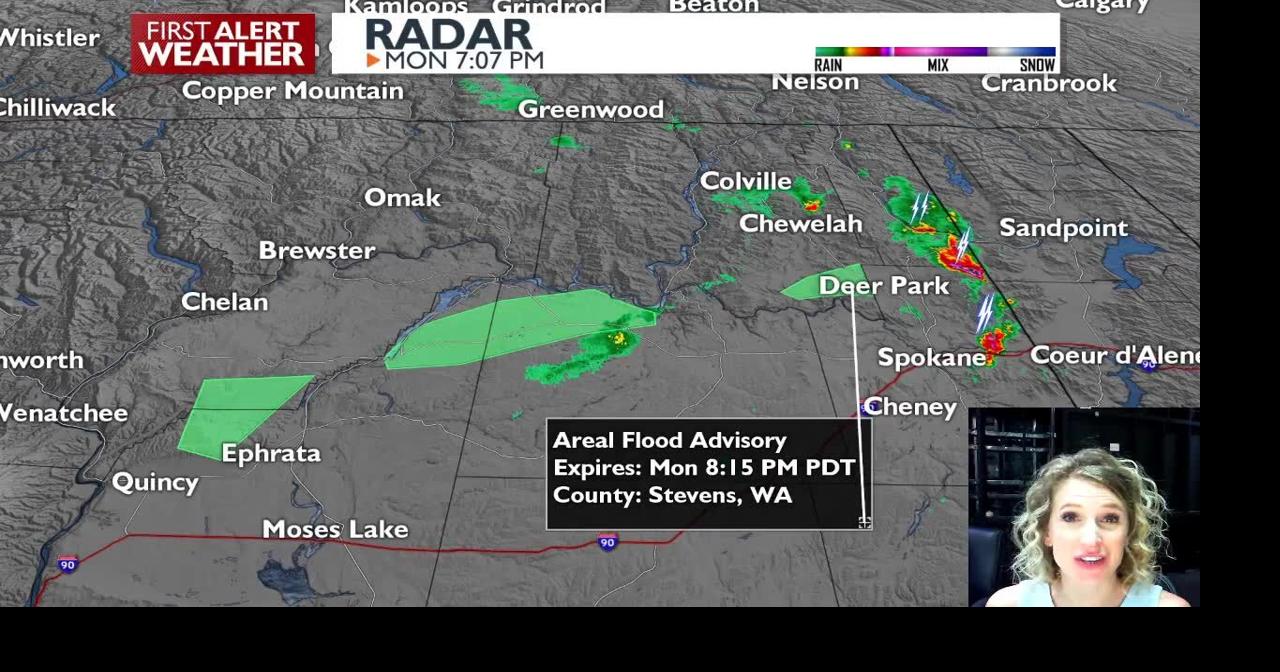 Severe thunderstorms continue to track across the Inland Northwest ...