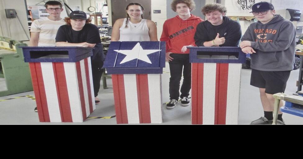 Gilford High School builds tattered flag collection boxes ...