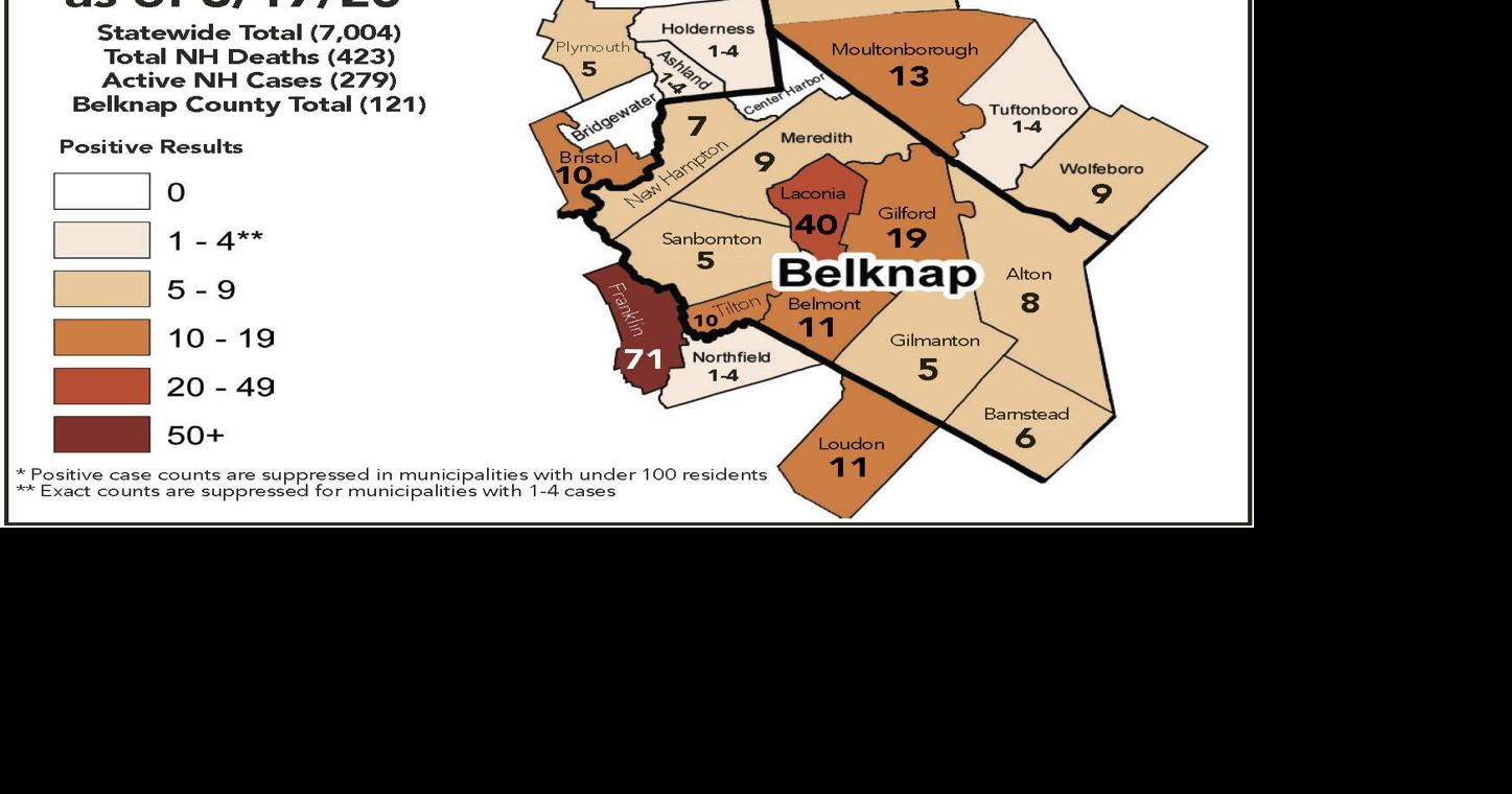 Case map of Belknap County as of Aug. 17 | Local News | laconiadailysun.com