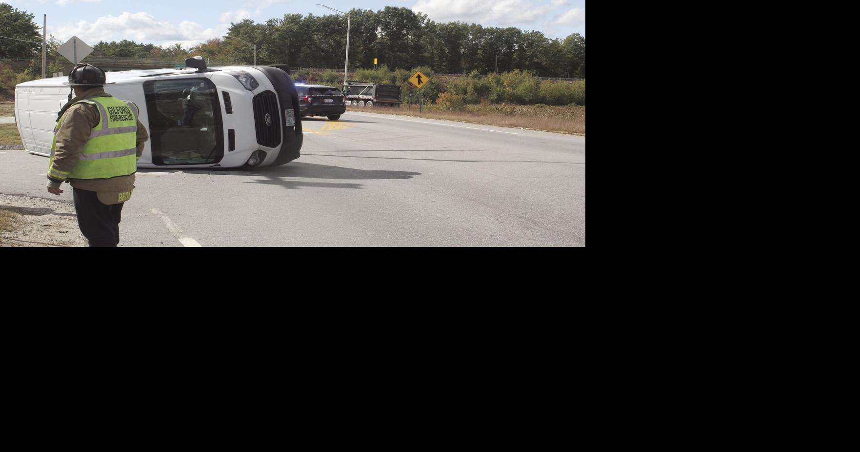 No injuries in van rollover in Gilford | Courts & Cops ...