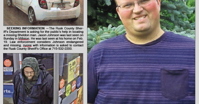 Sheldon man reported endangered, missing; last seen Sunday in Millston ...