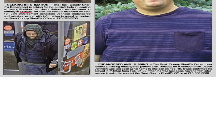 Sheldon man reported endangered, missing; last seen Sunday in Millston ...