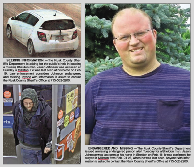 Sheldon man reported endangered, missing; last seen Sunday in Millston ...