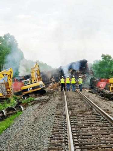 Trains collide near Exeland; locomotive derails, catches fire | News ...