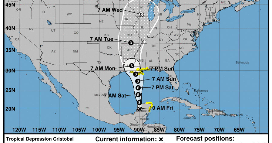 Cristobal makes his turn toward the Gulf; models zero in on Louisiana ...