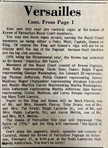CARNIVAL BLAST FROM THE PAST: Lafourche's 1976 Mardi Gras | Local News ...