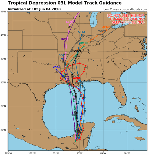 New Hurricane Center track for Cristobal shows timing of forecasted ...