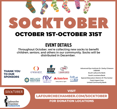 Lafourche Chamber Foundation Celebrates SOCKTOBER with Community Sock ...
