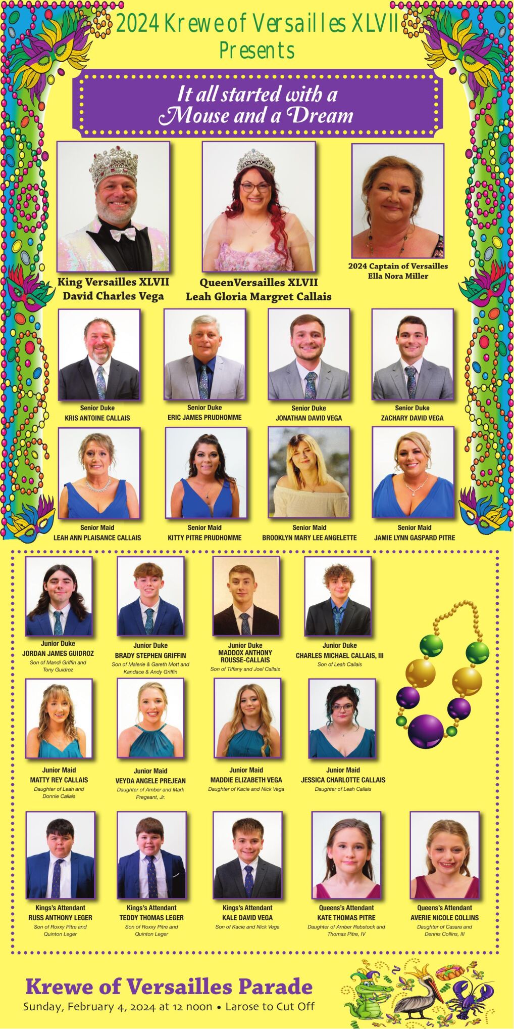 Krewe of Versailles rolls this Sunday and announces full royalty ...