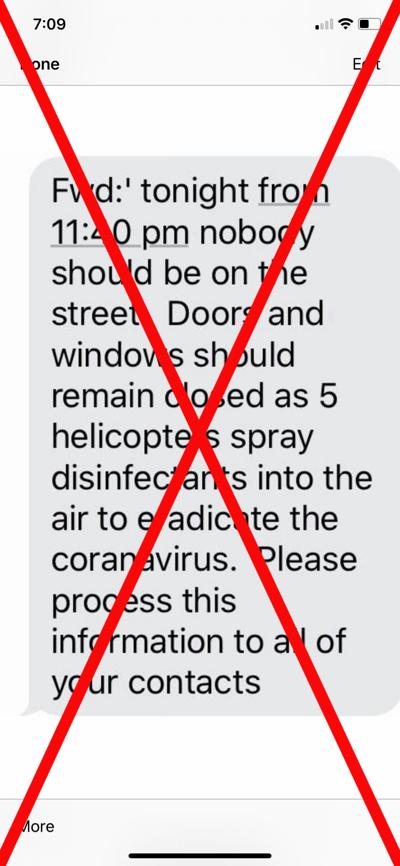 RUMOR CONTROL: No, helicopters ARE NOT going to spray local streets ...